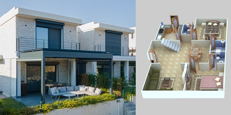 2 BHK Home Design Ideas for a 30x60 House Plan