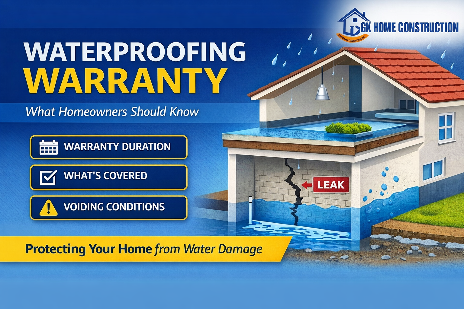 Waterproofing Warranty Explained for Homeowners | GK Home Construction
